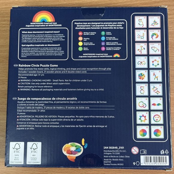 PlayTive | Toys | New Preschool Montessori Developmental Wooden Color ...